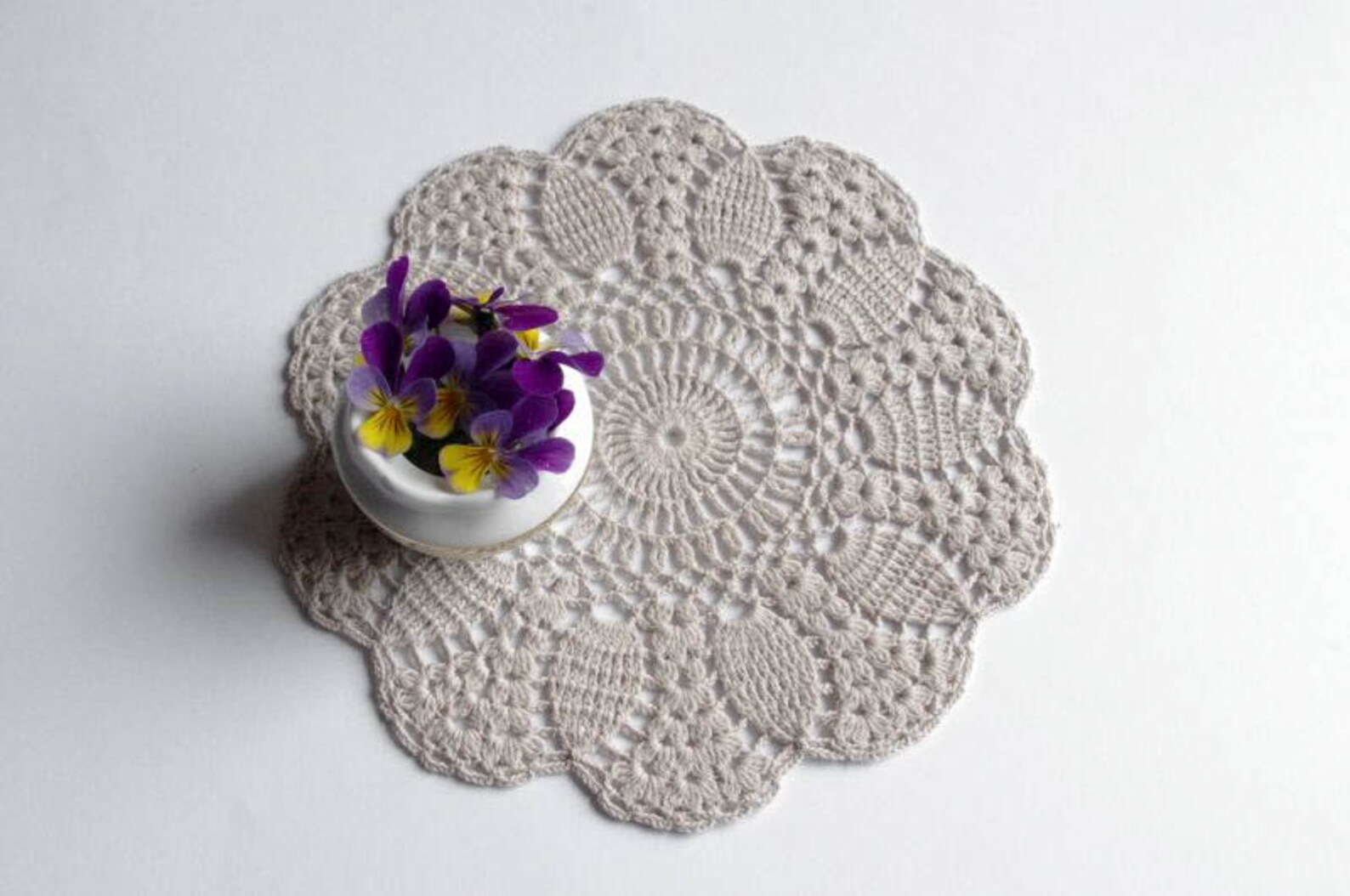 Lace Doily Grey Crochet Doily Small Round Doily Small Crochet - Etsy
