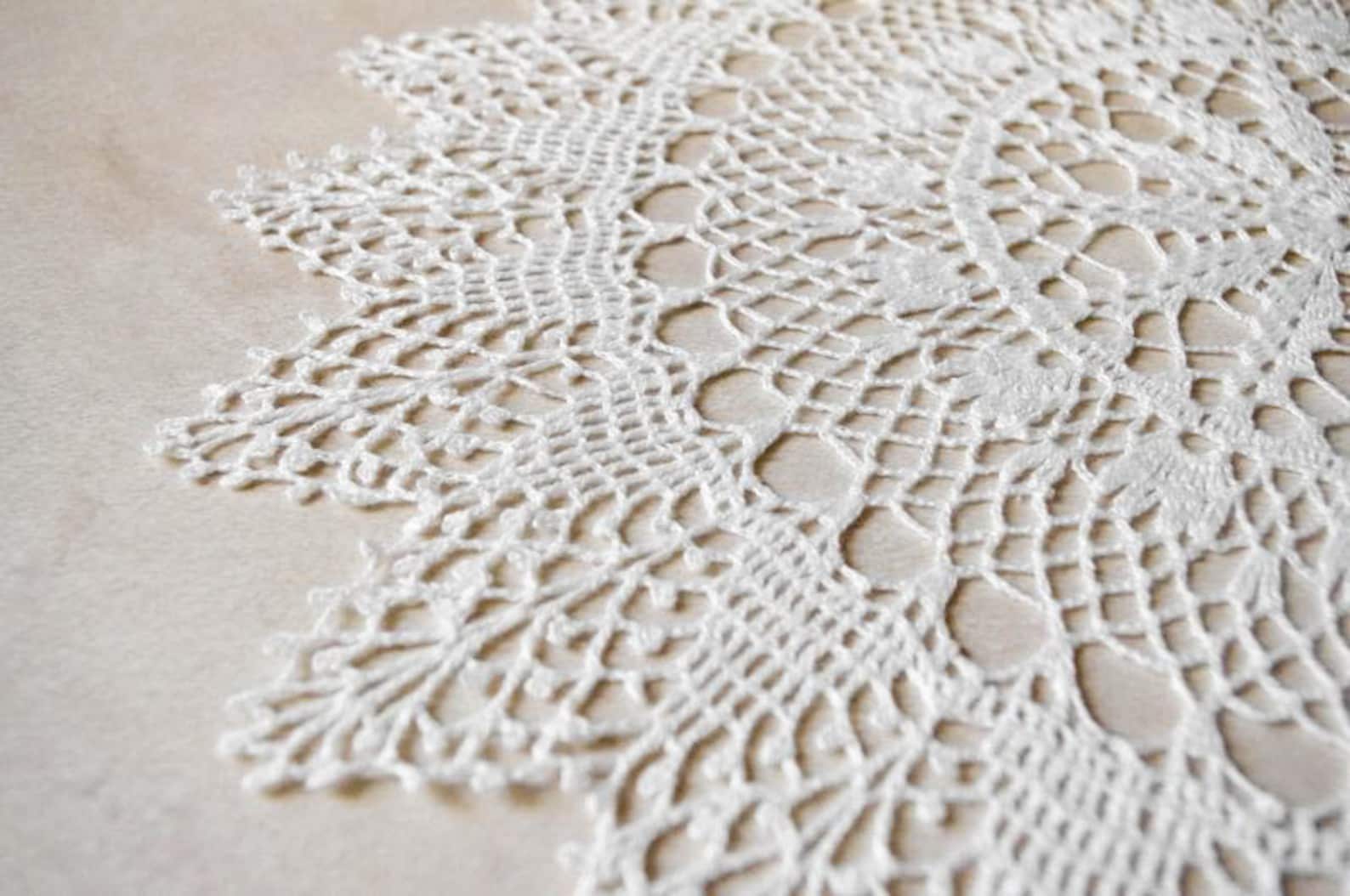 Large Lace Doily White Elegant Crochet Doilies Table - Etsy