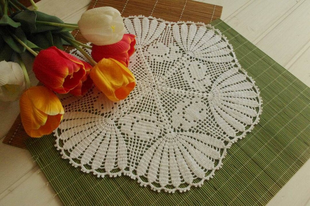 Large Lace Doily 16 Inches Crochet Doilies Crochet Centerpiece Large ...