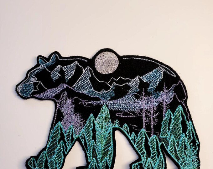 7" Black Bear Embroidered Patch Iron On - Etsy