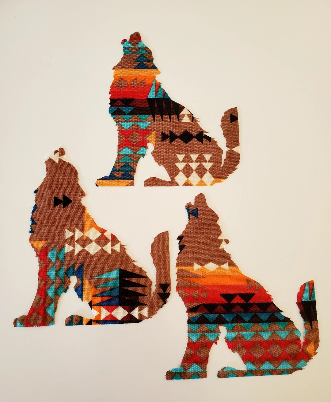 3 Southwestern Wolf Coyote Patch 4" Iron On - Etsy