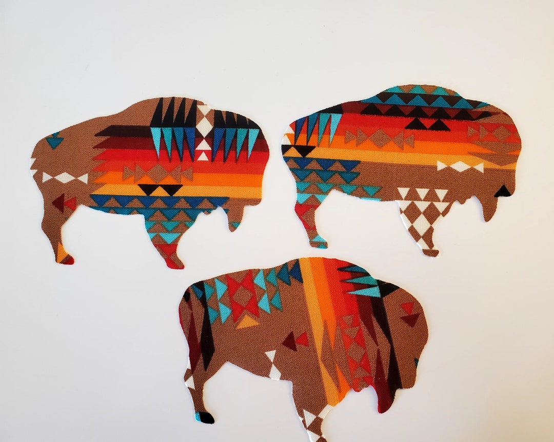 8 Native Buffalo Iron on Fabric Patch 3.5" - Etsy