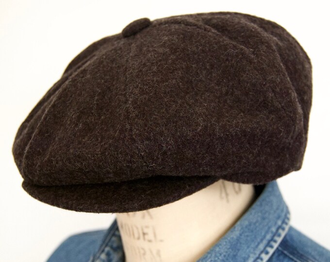 Vintage Wool Newsboy Cap in Charcoal Gray Flannel / Men's Medium - Etsy