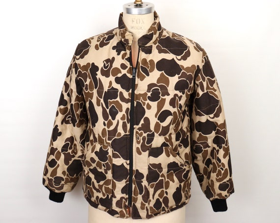 1970s-80s Camo Coat w/ reversible neon orange hunting… - Gem