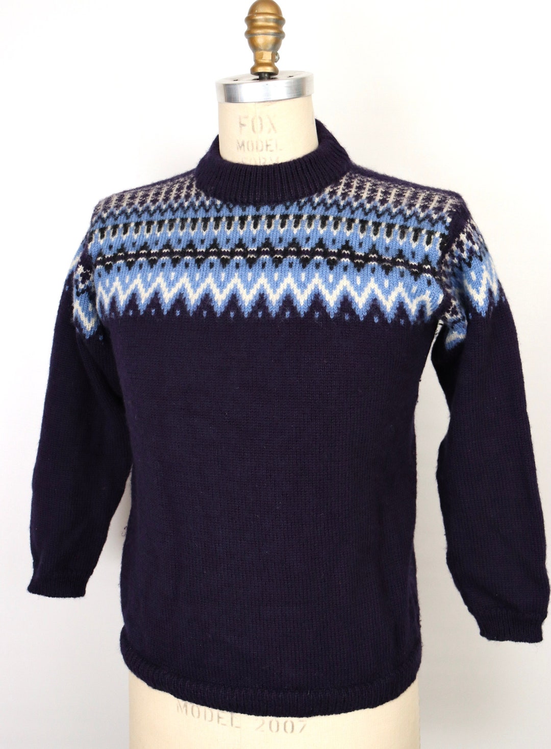1970s-80s Norwegian Wool Sweater With Fair Isle Pattern by Dale of ...