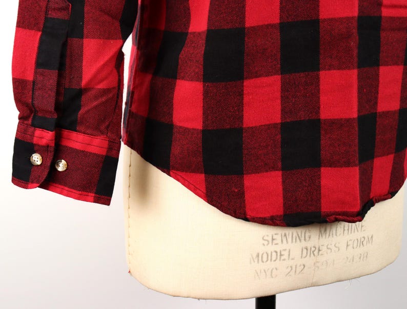 SALE! Vintage 80s Red & Black Check Flannel Shirt / Men's Medium - Etsy