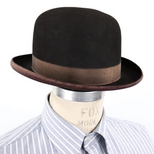 Antique 1920s-30s Wool Felt Bowler Hat or Derby Hat by Dobbs Fifth ...