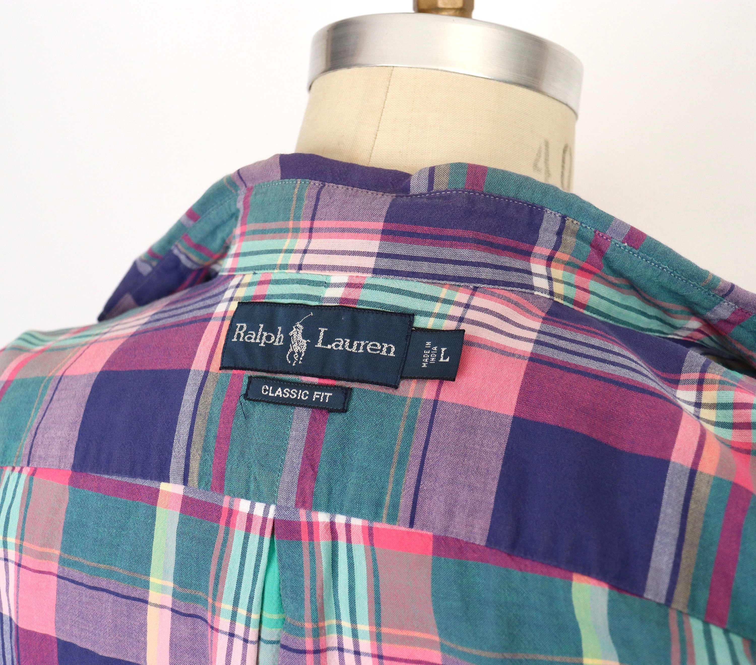 Ralph Lauren Indian Madras Plaid Shirt / Men's Large - Etsy