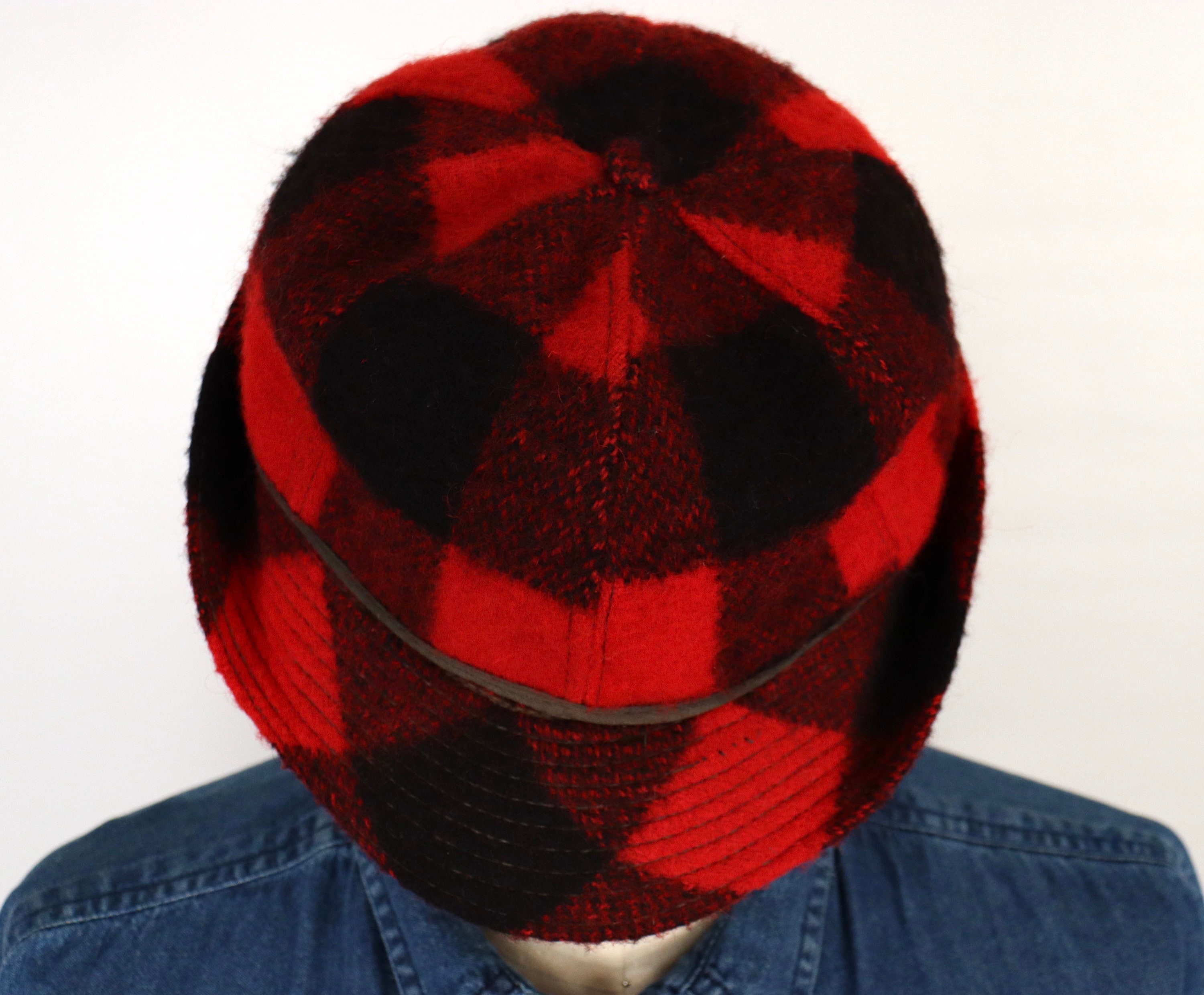 1950s Woolrich Hunting Hat in Red & Black Buffalo Check Wool - Etsy