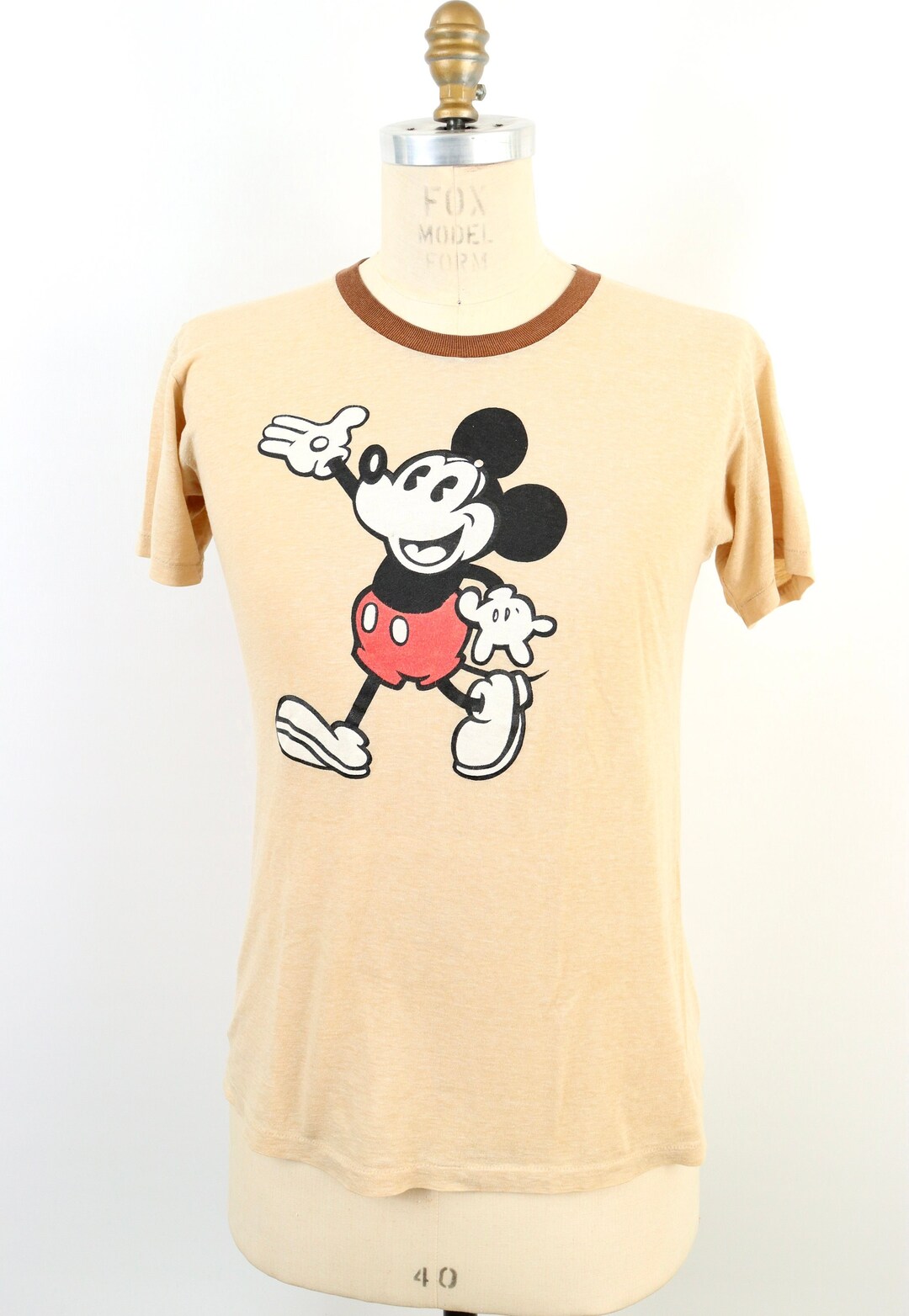 1970s-80s Tan Mickey Mouse T-shirt / Men's Small - Etsy