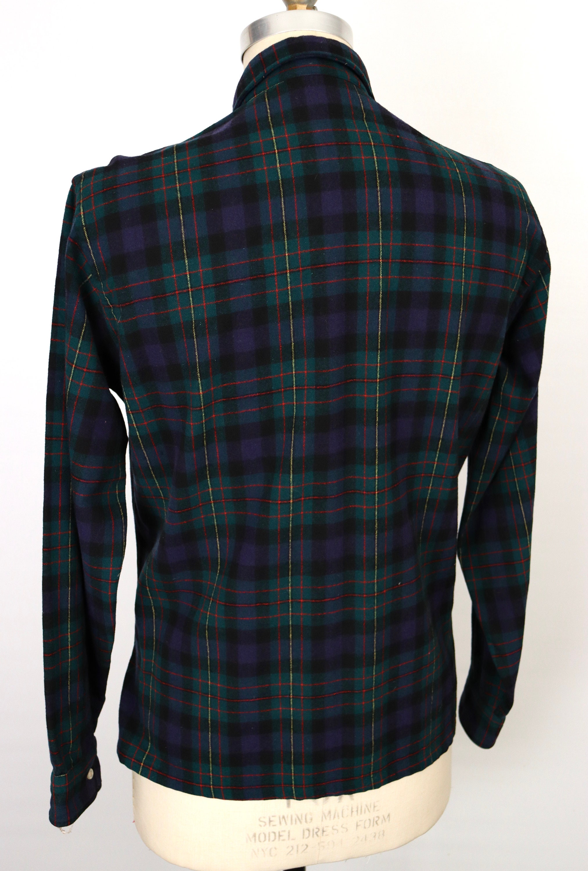 1950s Donegal Wool Flannel Plaid Popover Shirt - Men's Medium - Etsy
