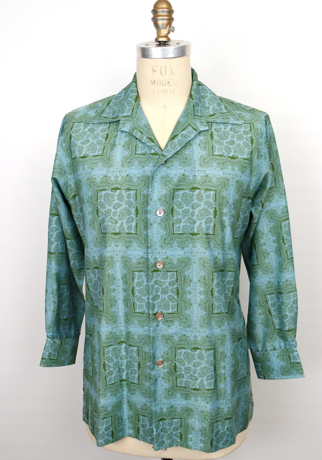 1960s-70s Saks Fifth Avenue Paisley Pattern Shirt With Camp Collar ...