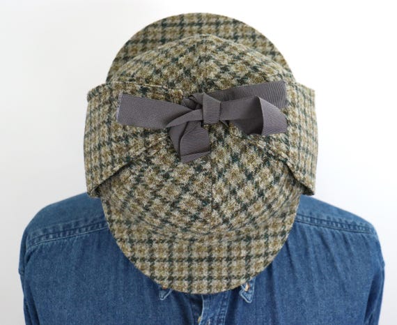 Vintage 50s-60s English Tweed "Deer Stalker" Cap with… - Gem