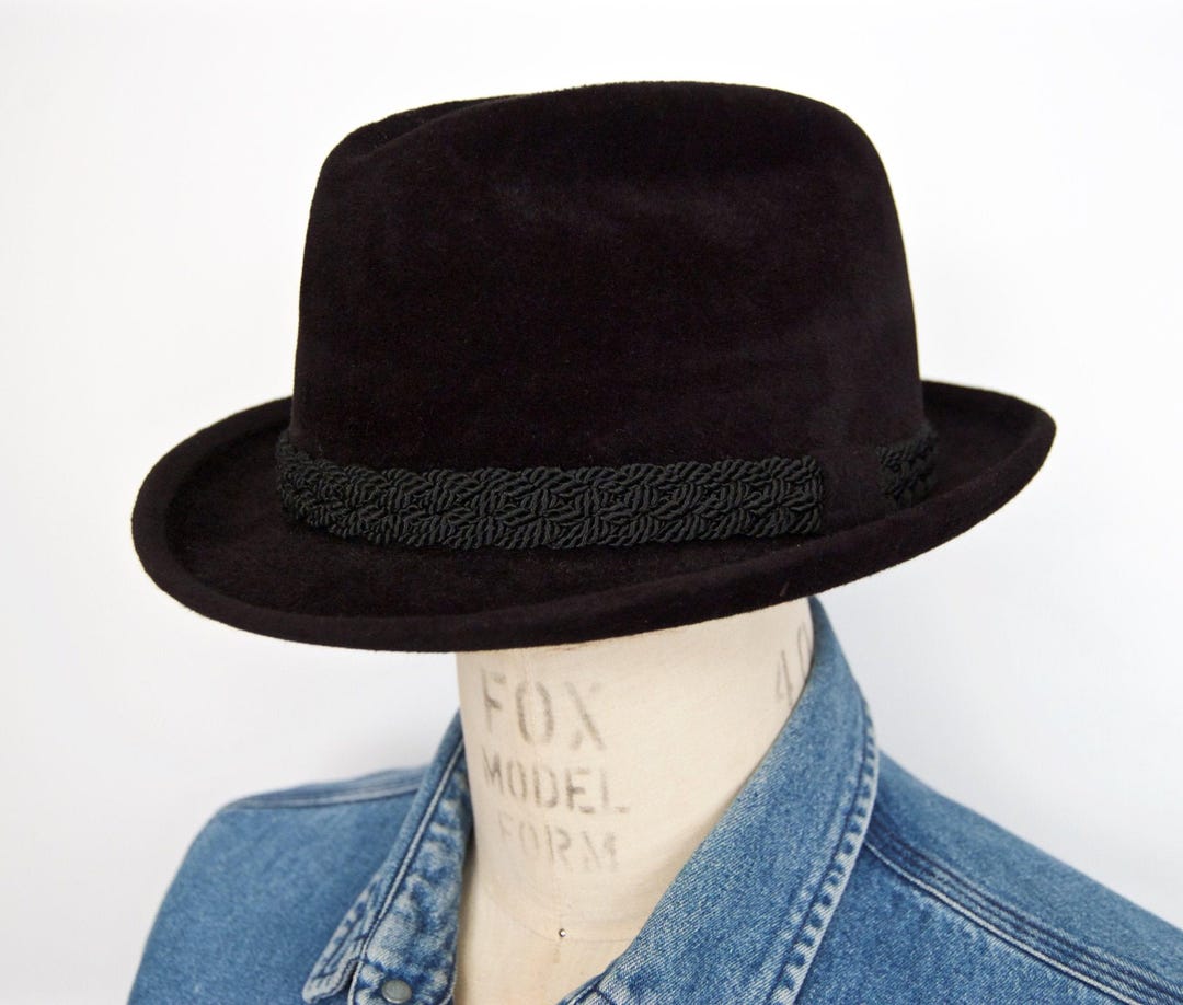 1970s Stetson Black Velvet Fedora / Men's Size 6.875 (small) - Etsy