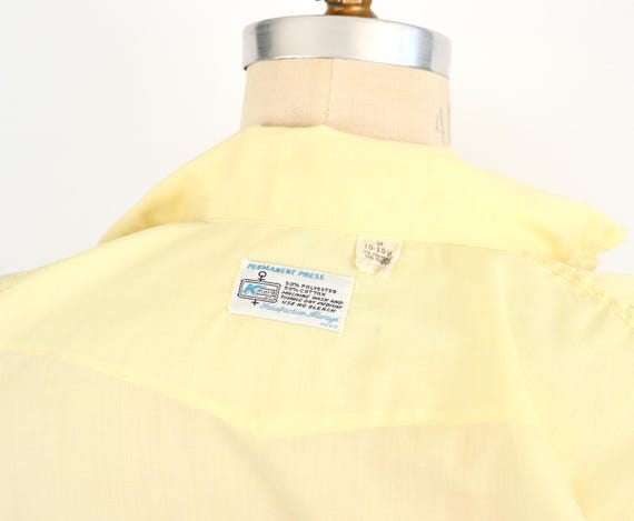 1970s Yellow Western Shirt with gold embroidered sadd… - Gem