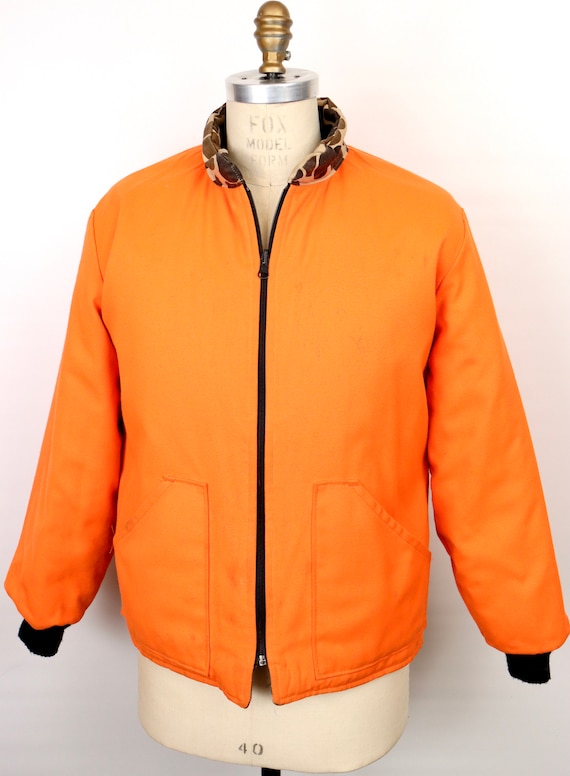 1970s-80s Camo Coat w/ reversible neon orange hunting… - Gem