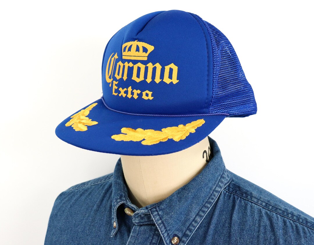 1980s Corona Baseball Cap With Blue & Gold Logo / Adjustable Small ...
