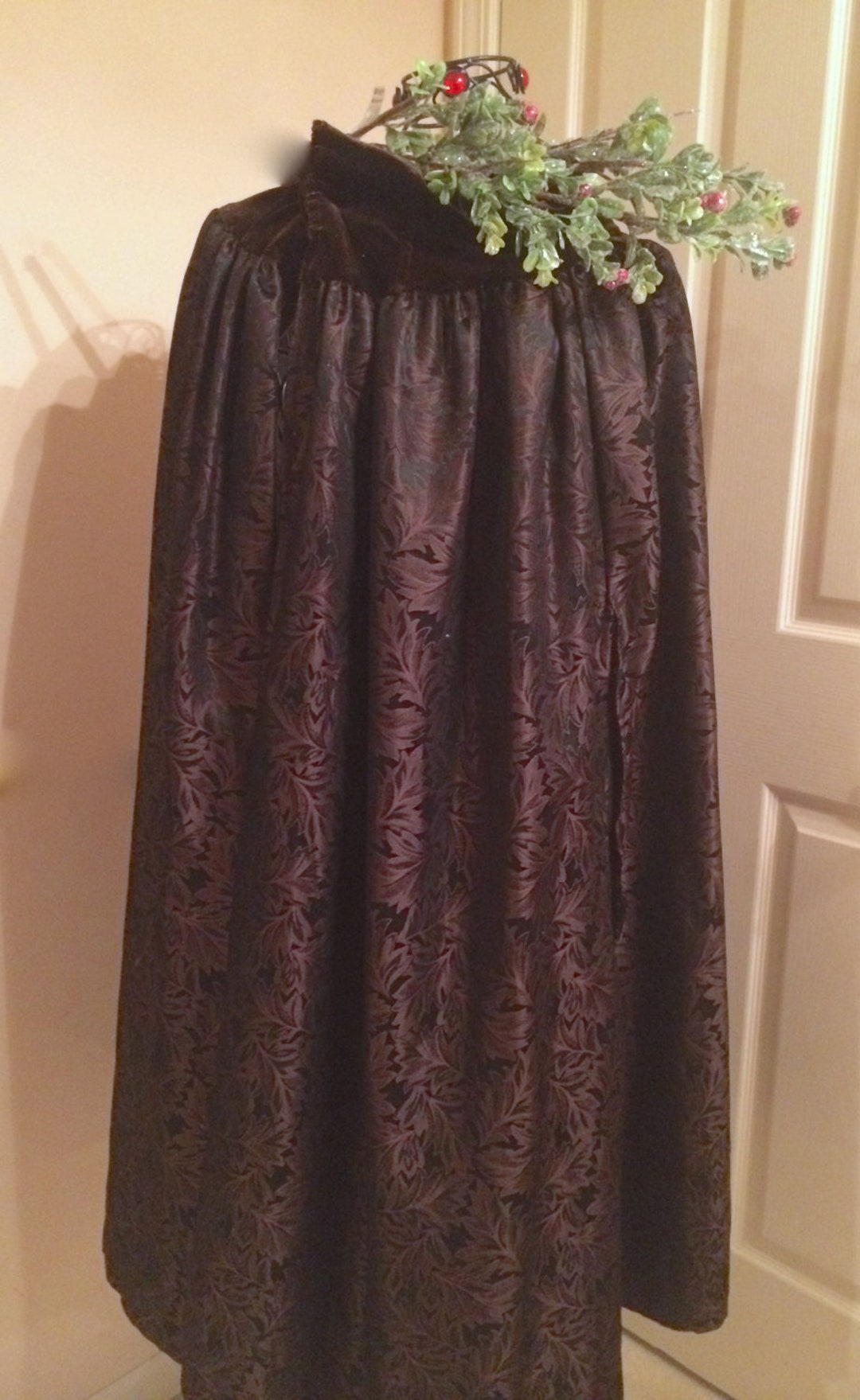 Brown Leaf Brocade Cape, Renaissance Festival, Medieval Cloak ...