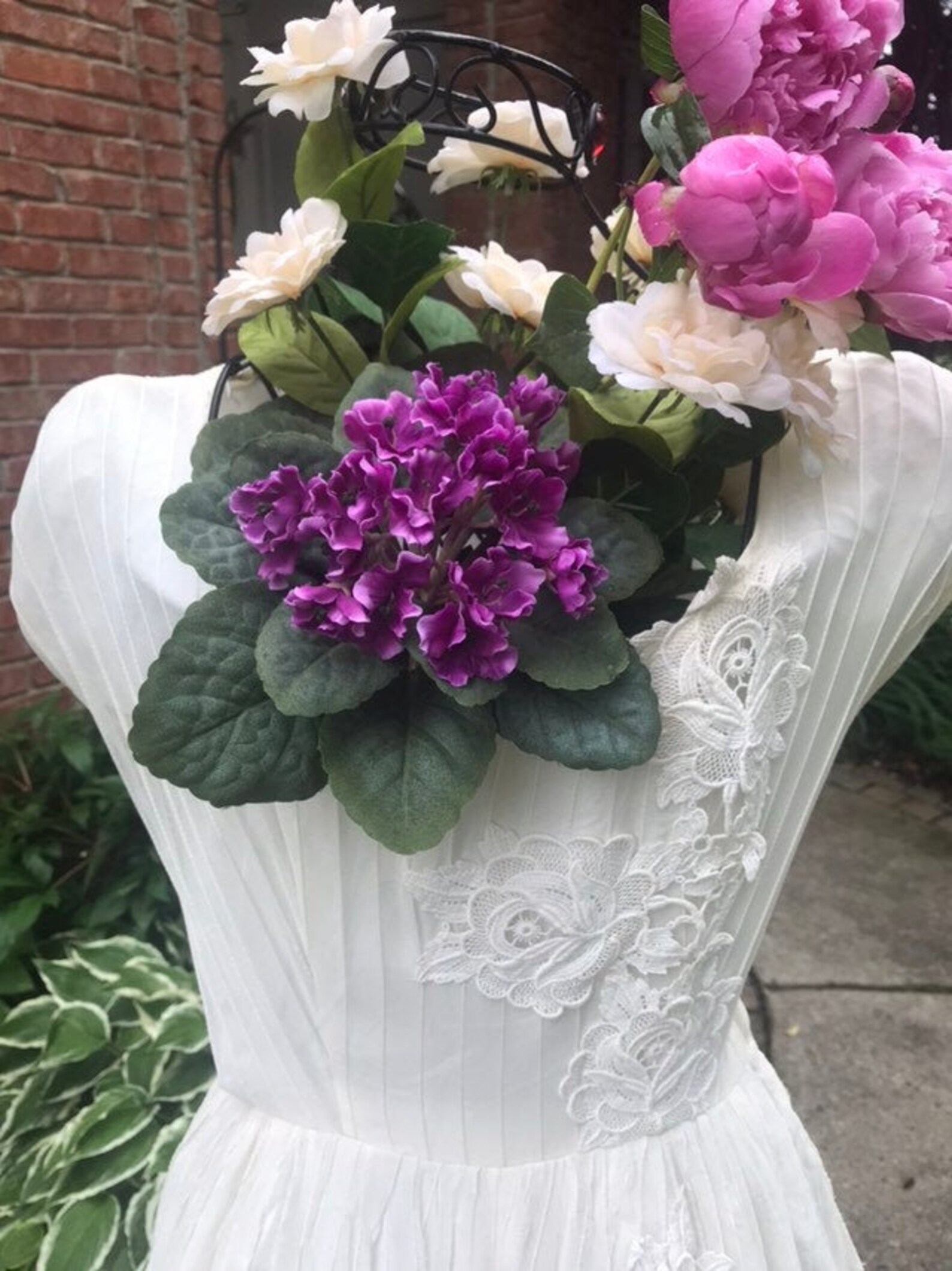 Vintage Classic Cream Tea Dress With Lace, Tea Party, Vintage 1940s ...