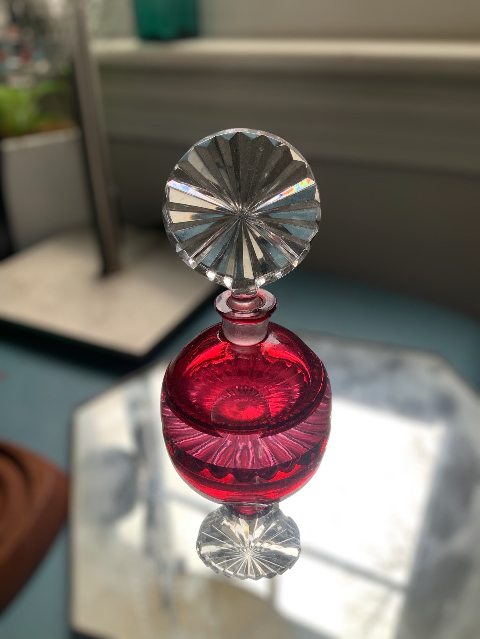 Vintage Pink Cut Glass Perfume Bottle West Germany - Etsy