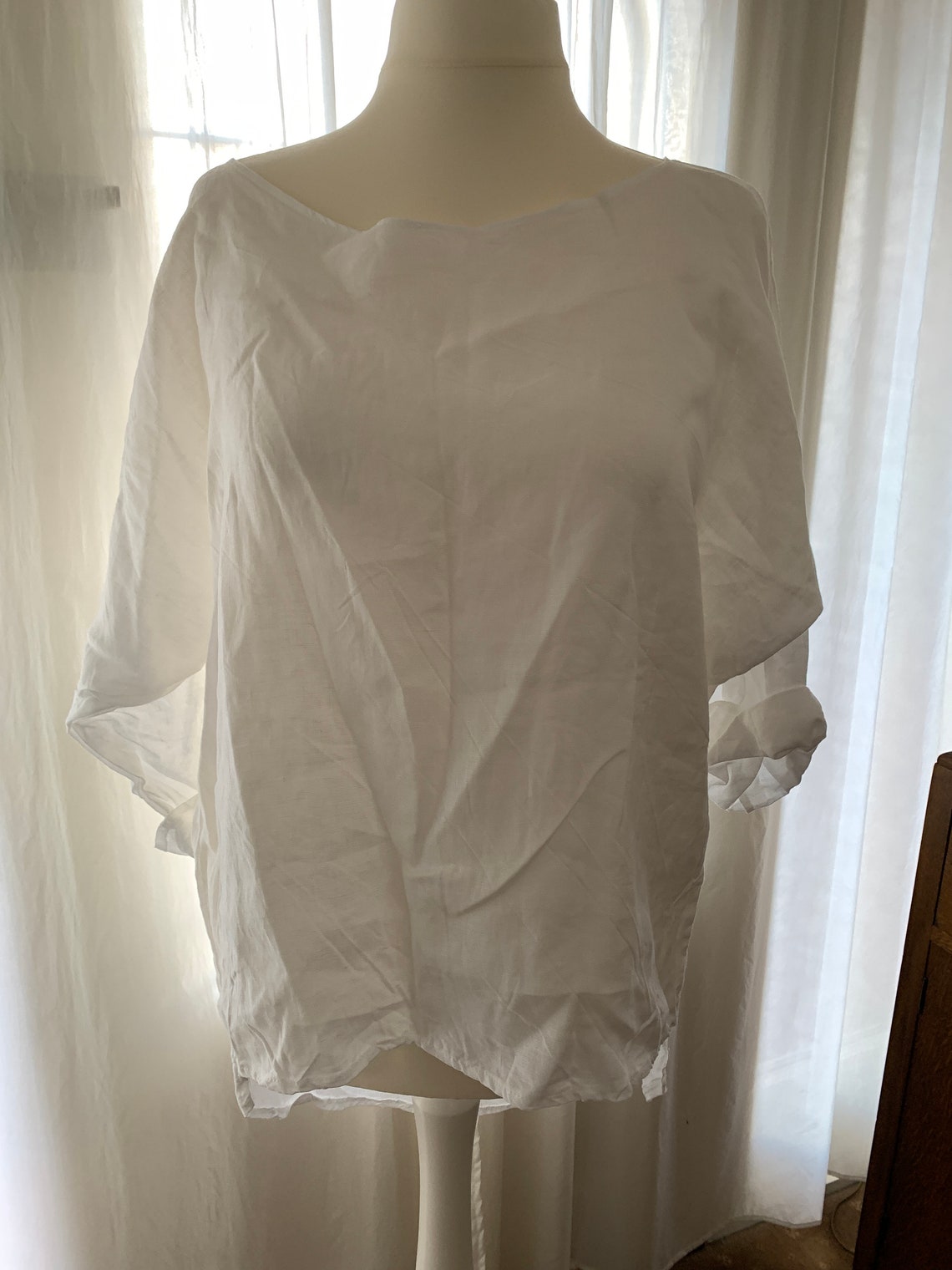 White Linen Top - Eco Fashion - Sustainable Clothing - Simple Top ...