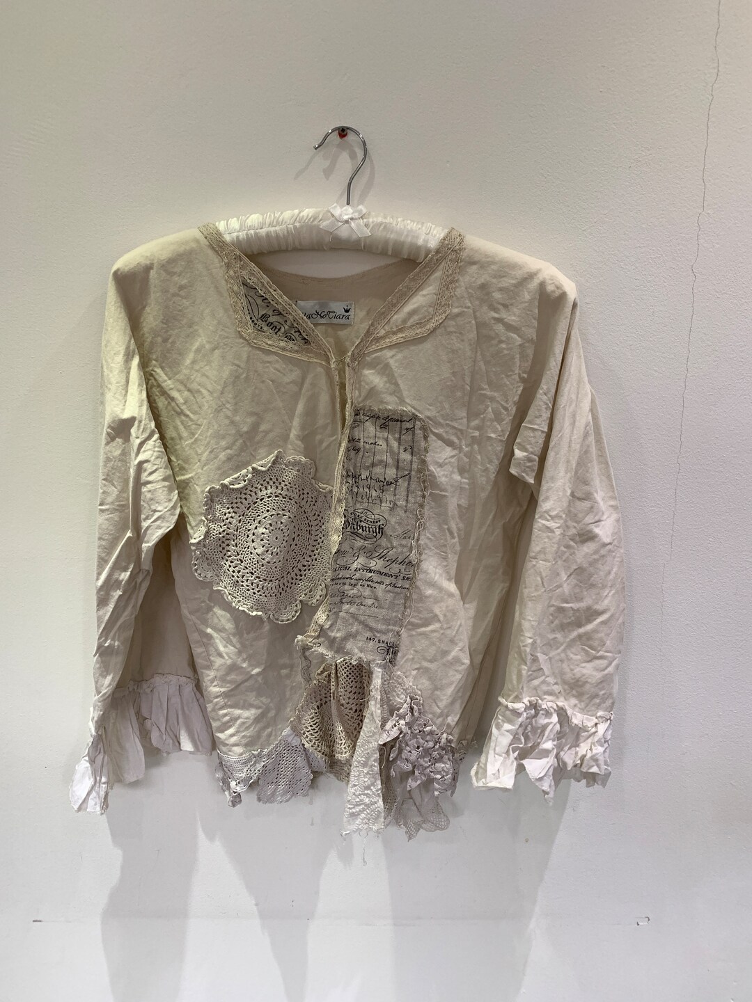 Ivory Cotton Jacket Top Free Size Ritanotiara Ready to Ship Quirky ...