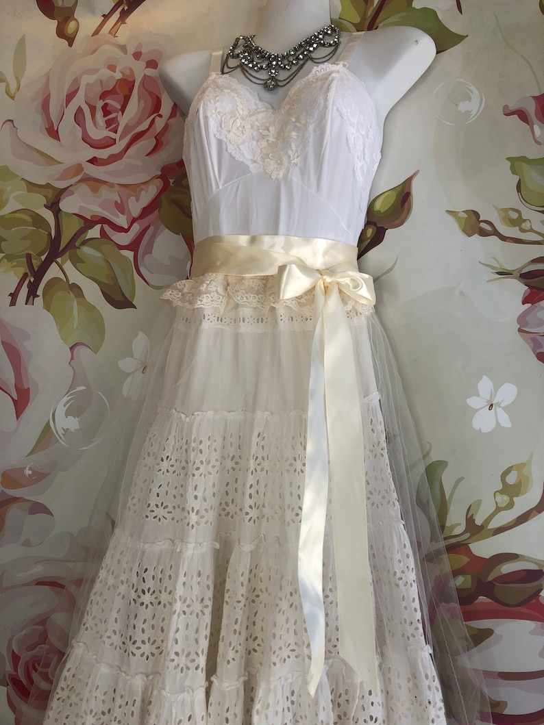 Ivory & White Boho Princess Wedding Dress by Mermaid Miss - Etsy