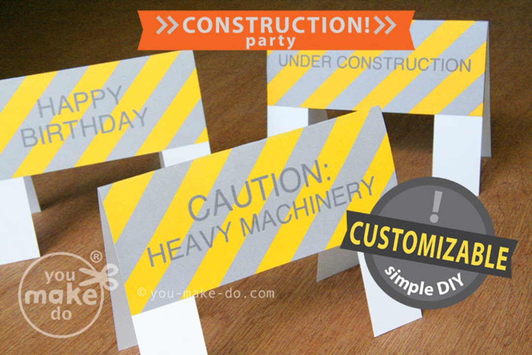 Construction Party Construction Birthday Party Printables 1st - Etsy