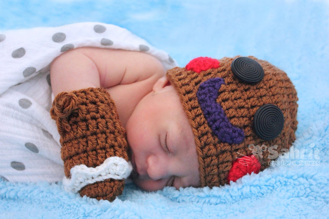 PATTERN Instant Download Gingerbread Man Hat and Mittens - Etsy