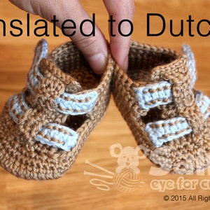 Translated to DUTCH PATTERN Instant Download Baby Shoe Sandals Crochet ...