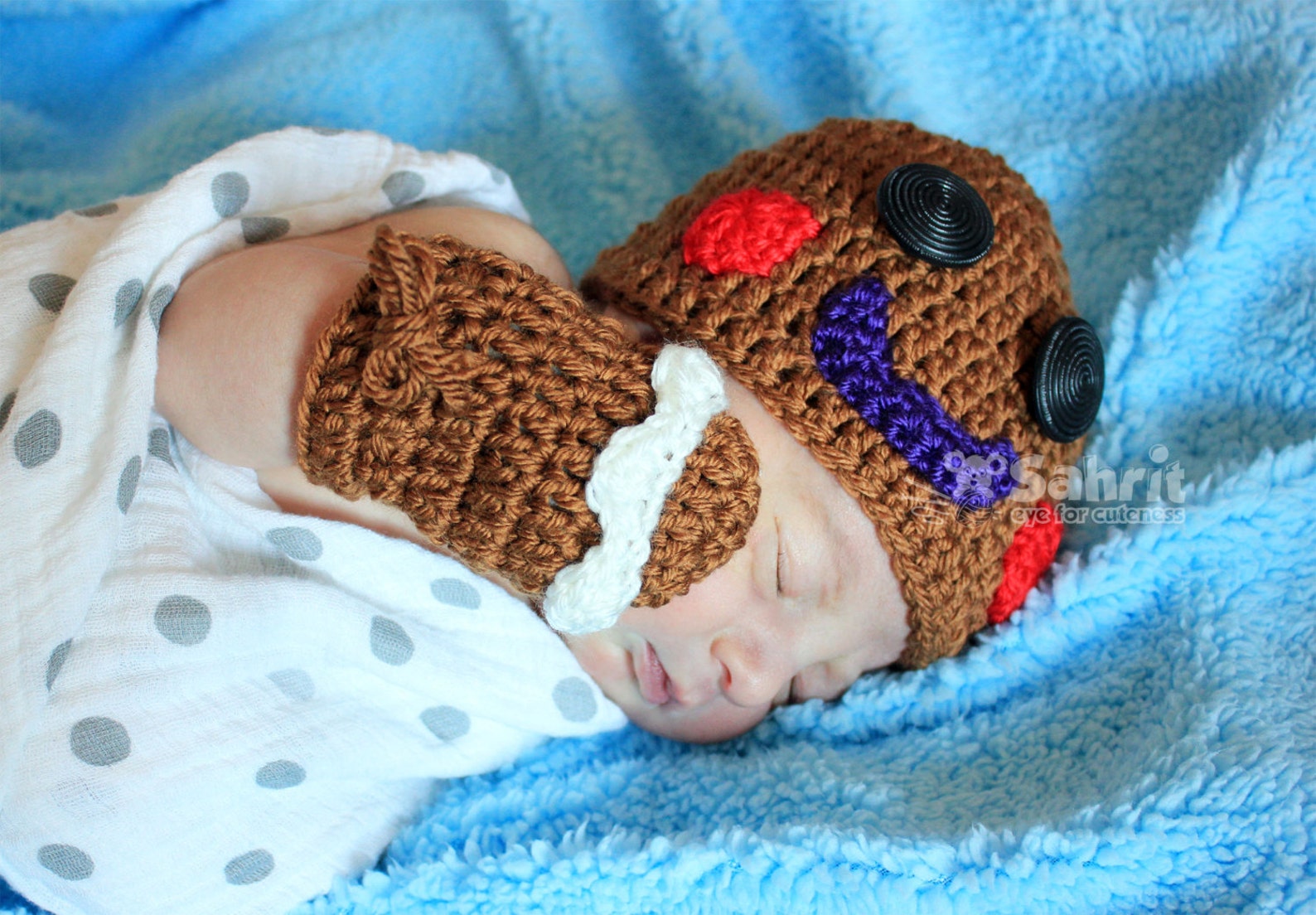 PATTERN Instant Download Gingerbread Man Hat and Mittens Newborn to ...