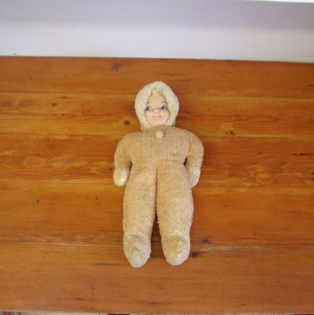 Vintage Snow Baby Doll Peach and White Snowbaby Toy Gund Rushton Style ...