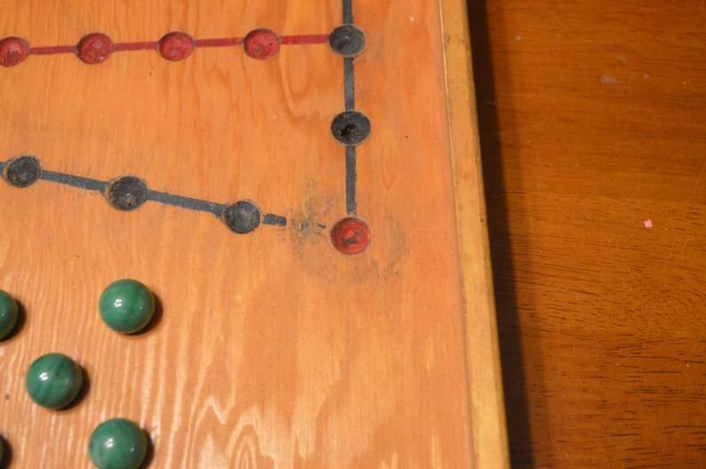 Vintage Ludo Marble Board Game Strategy Chinese Checkers Wood - Etsy