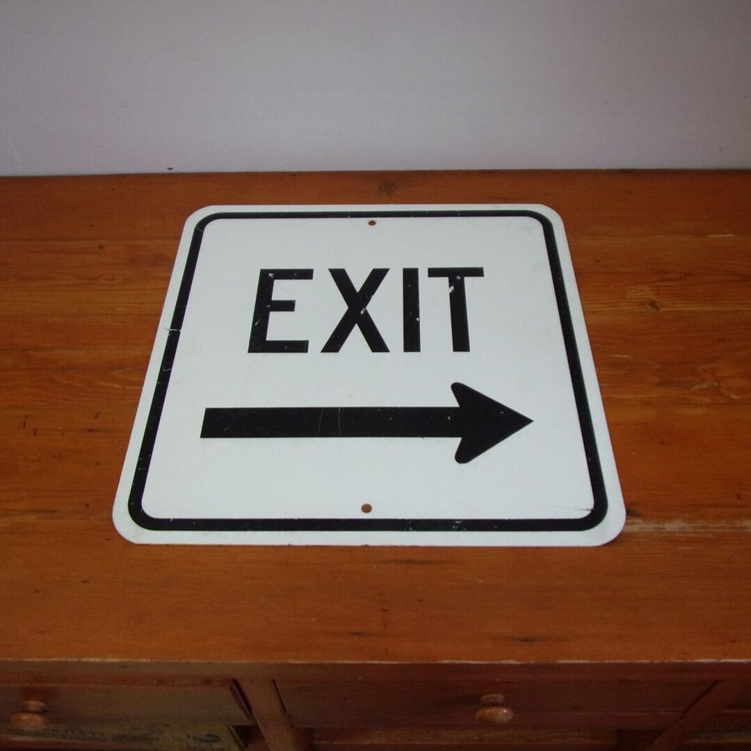 Vintage Metal Exit Sign - Etsy