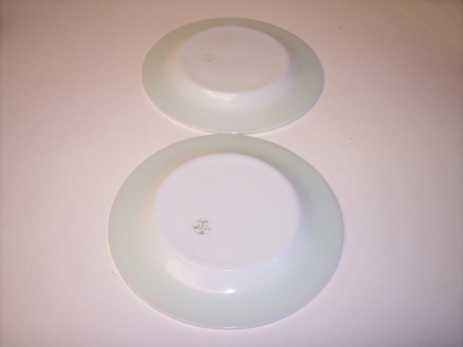 Vintage Pyrex Lime Green Band Bread Plates Restaurantware Tableware ...