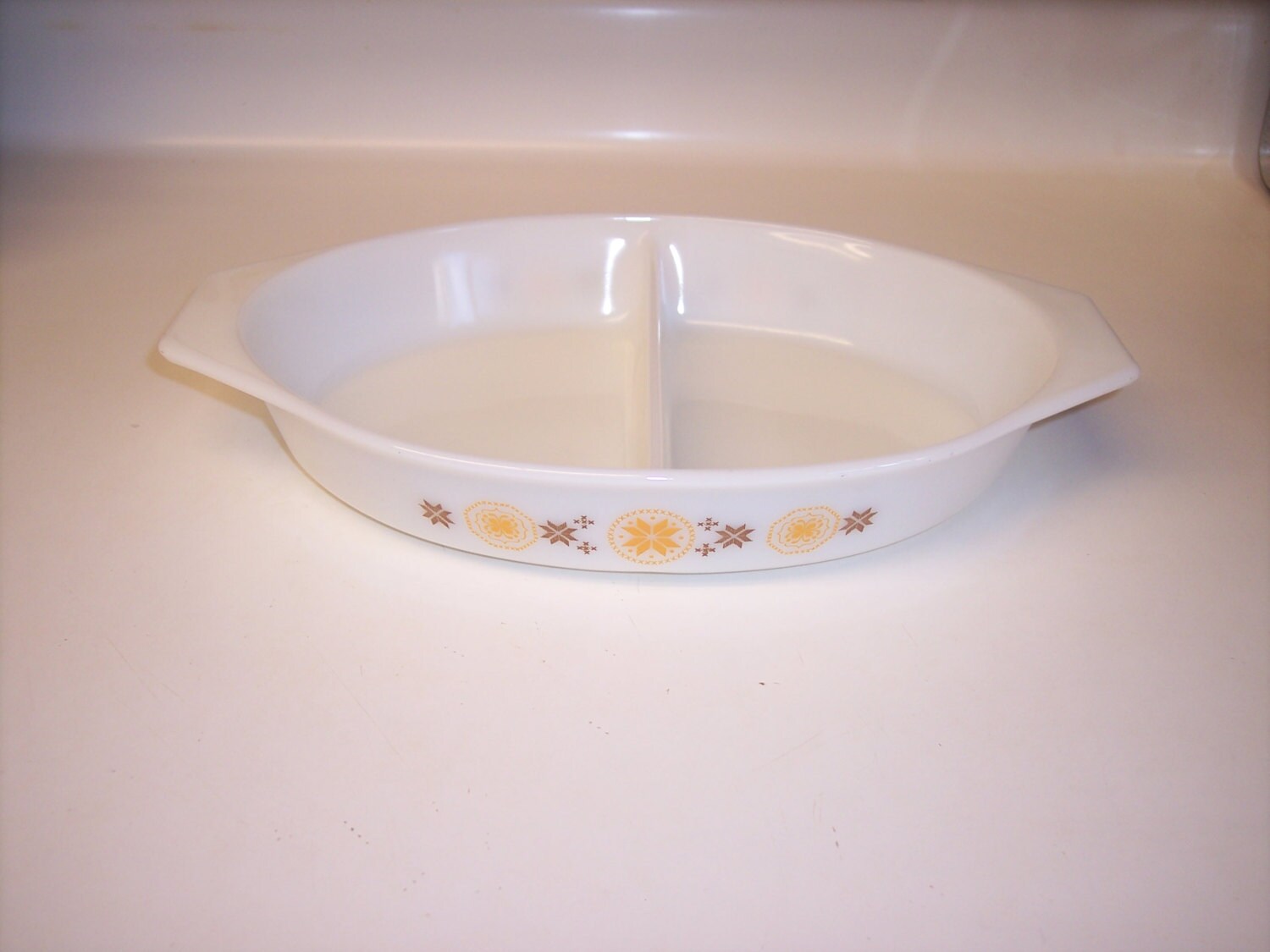 Vintage Pyrex Divided Dish Casserole in Town and Country - Etsy