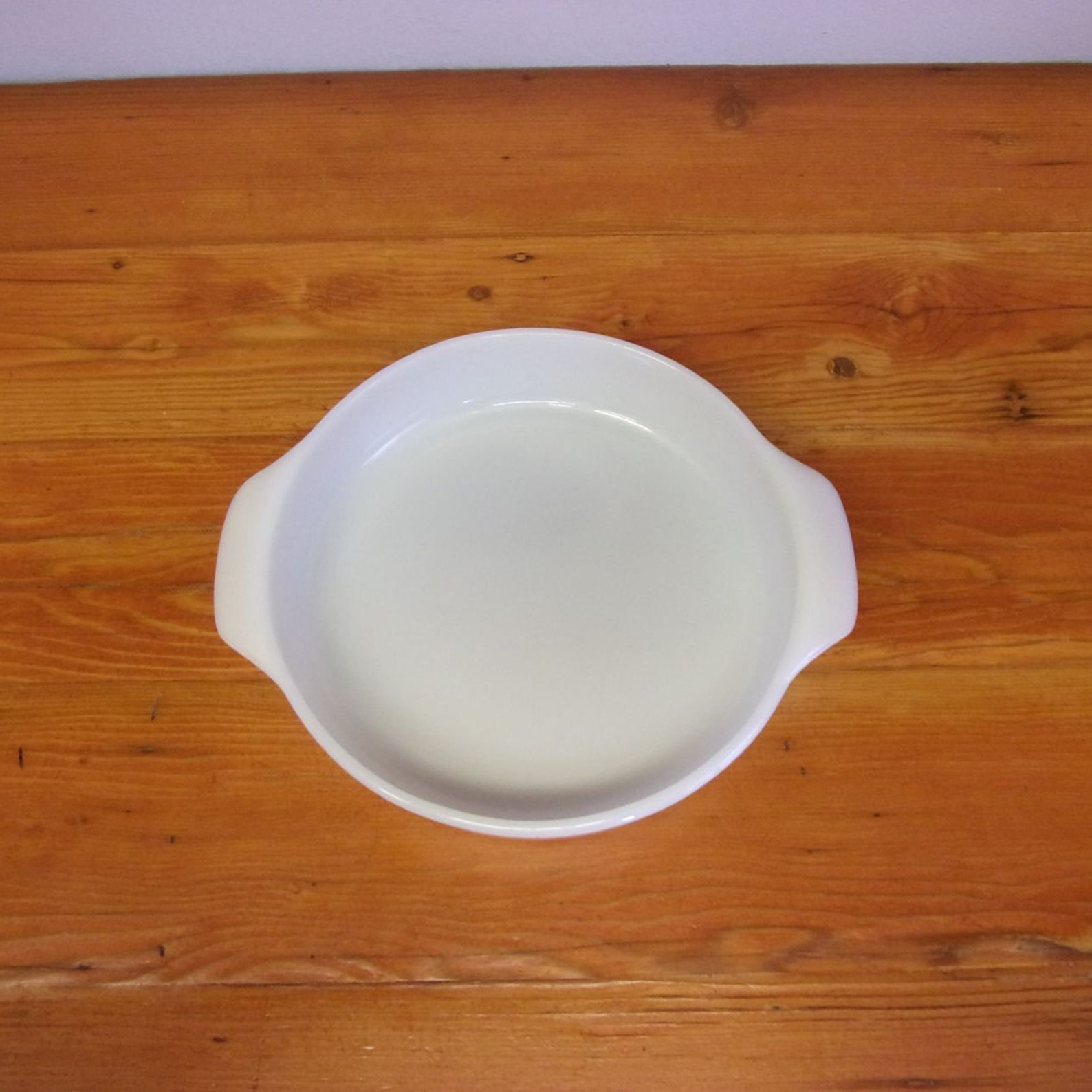 Vintage Anchor Hocking White Glass Cake Pan With Tab Handles 9 IN - Etsy