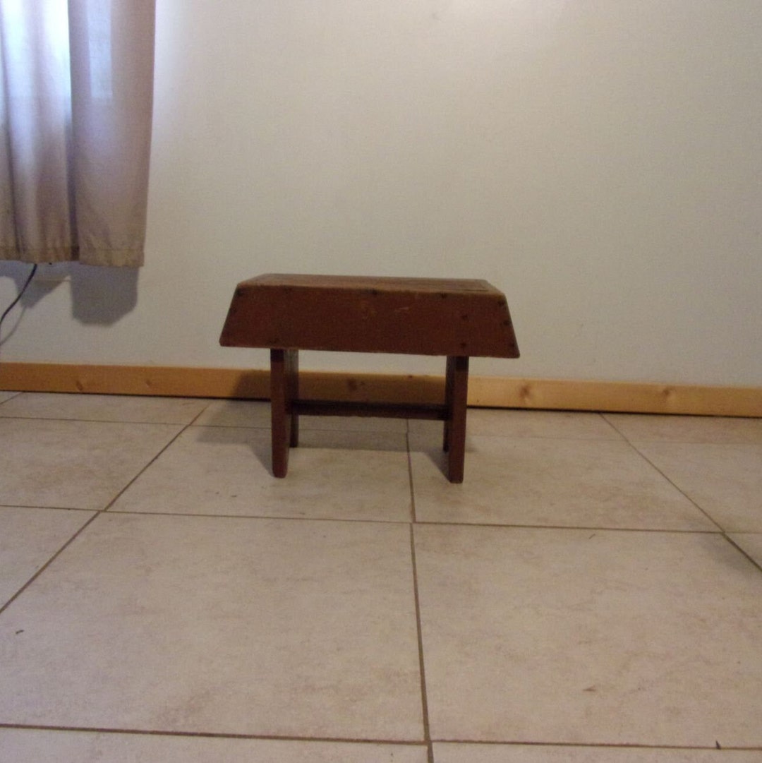 Antique Wood Foot Stool Rustic Country Primitive Farmhouse - Etsy