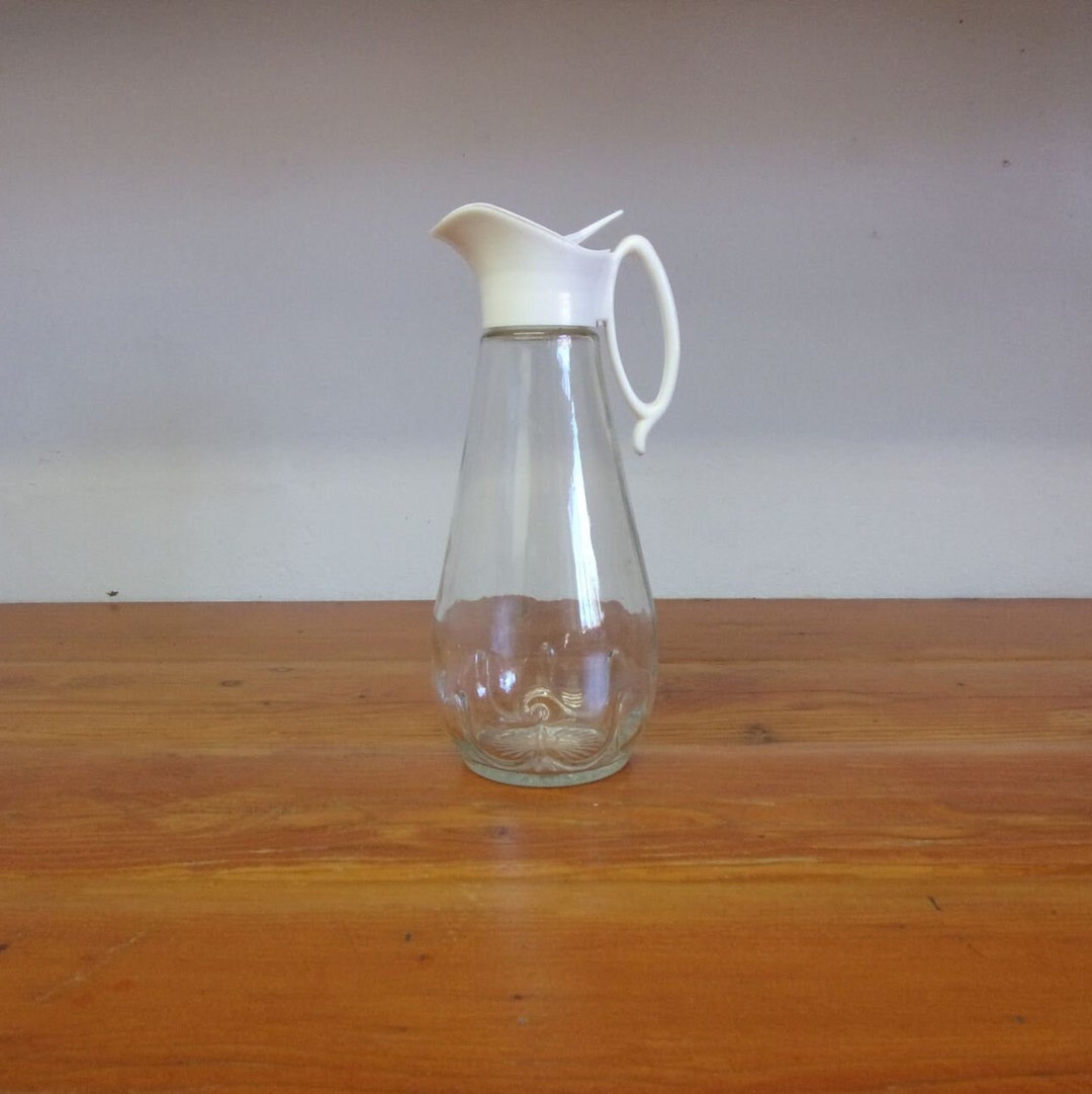 Vintage Log Cabin Syrup Glass Bottle With White Lid Glass Jug ...