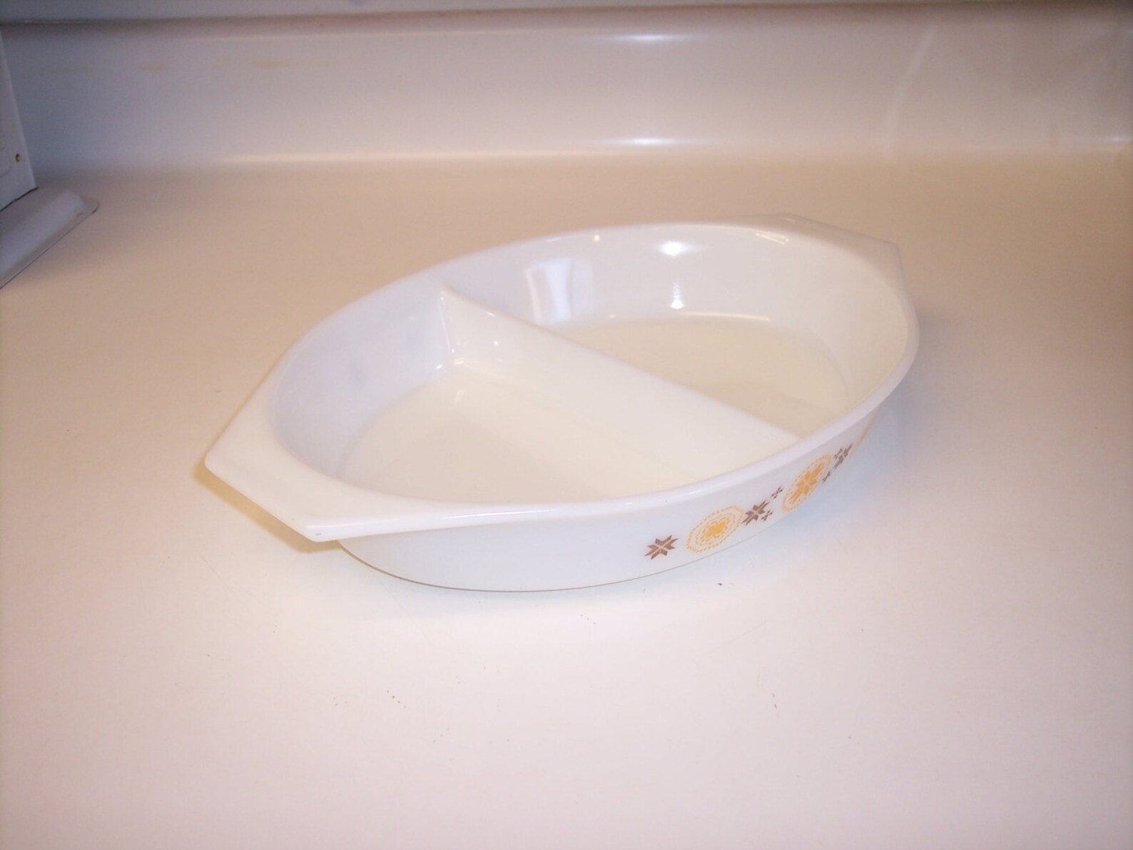 Vintage Pyrex Divided Dish Casserole in Town and Country - Etsy