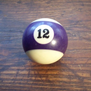 Vintage Bakelite Billiard Ball Pool Ball Lucky Number 12 Stripe Old ...