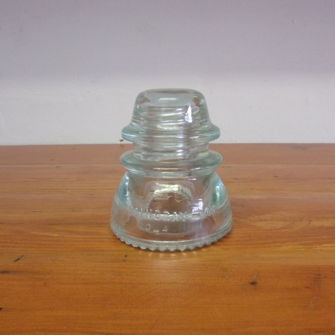 Vintage Hemingray 42 Clear Glass Insulator Collectible Glass Paper ...