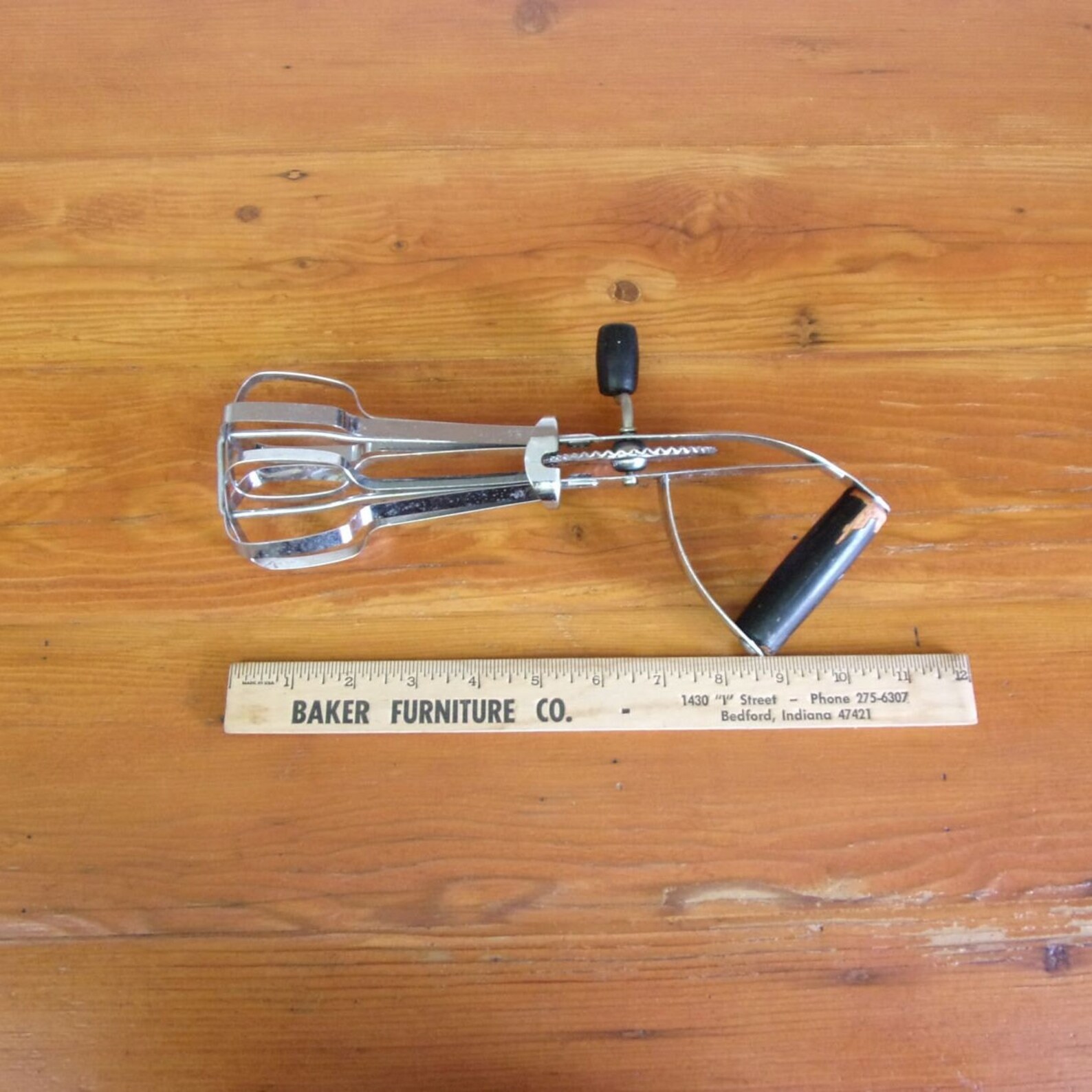 Vintage Ekco Super Speed Egg Beater With Black Wood Handle Shabby Chic ...