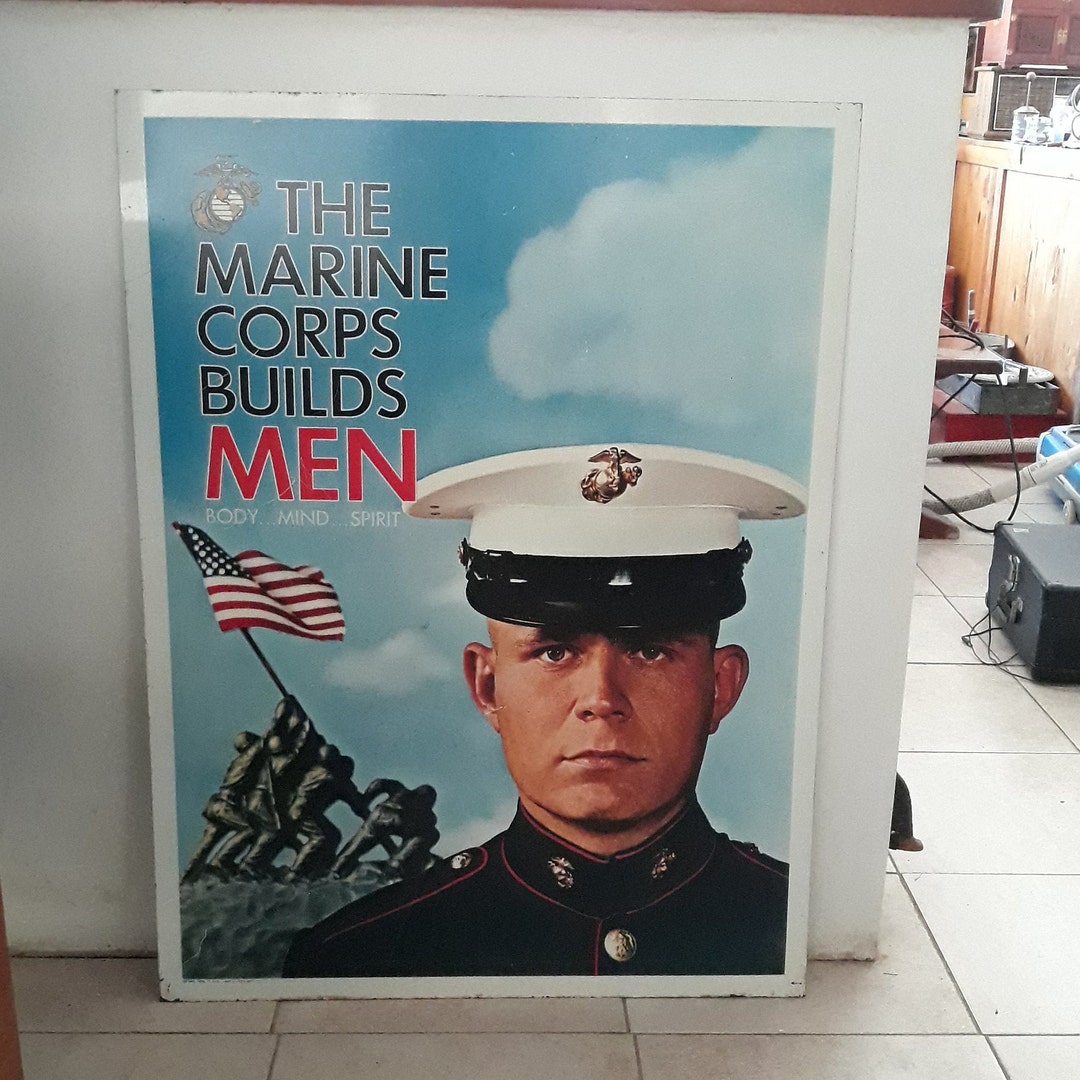 Vintage Marine Corps Builds Men Metal Recrutment Sign - Etsy