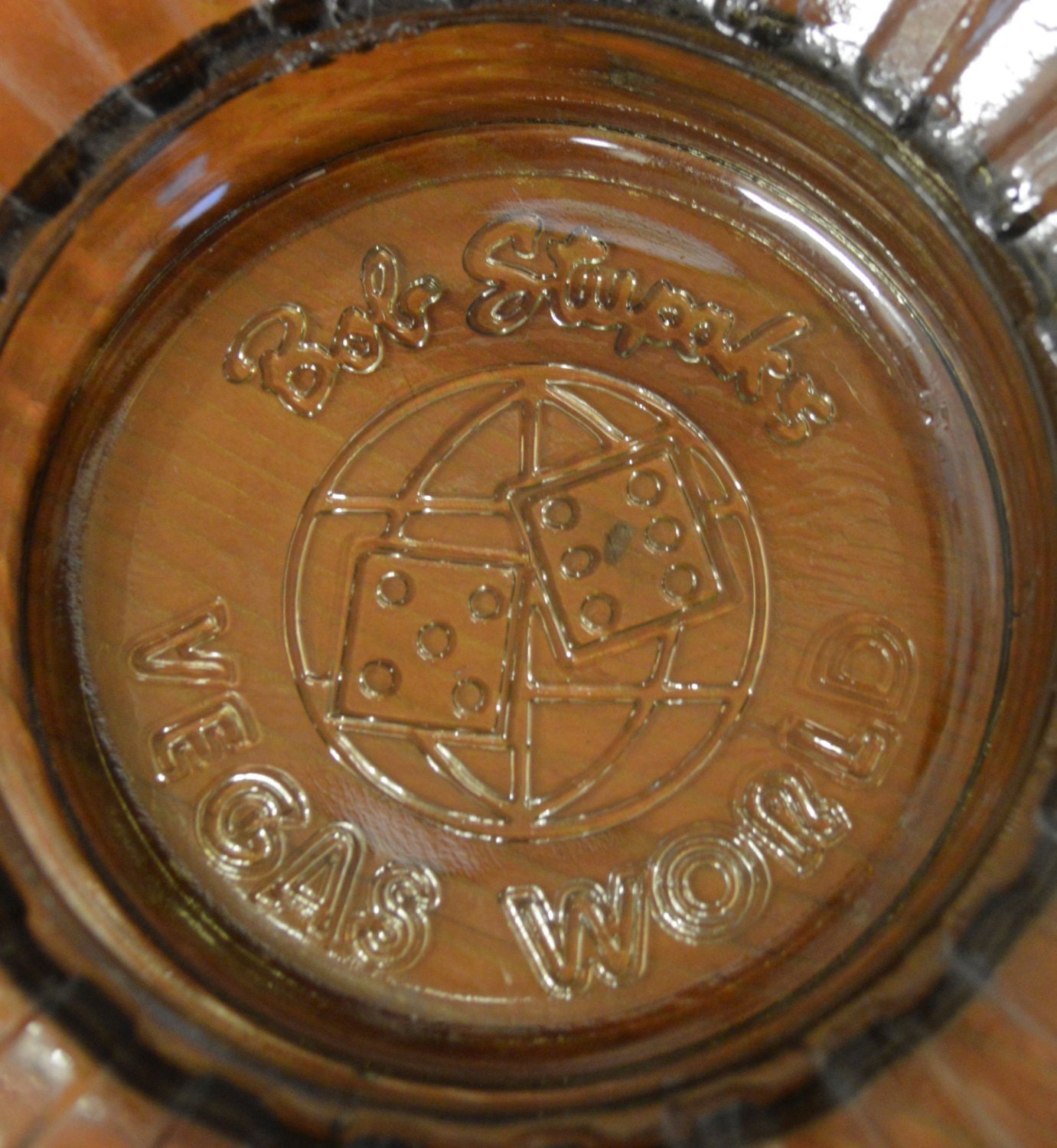 Vintage Bob Stupaks Vegas World Casino Grey Glass Ashtray Collectible ...