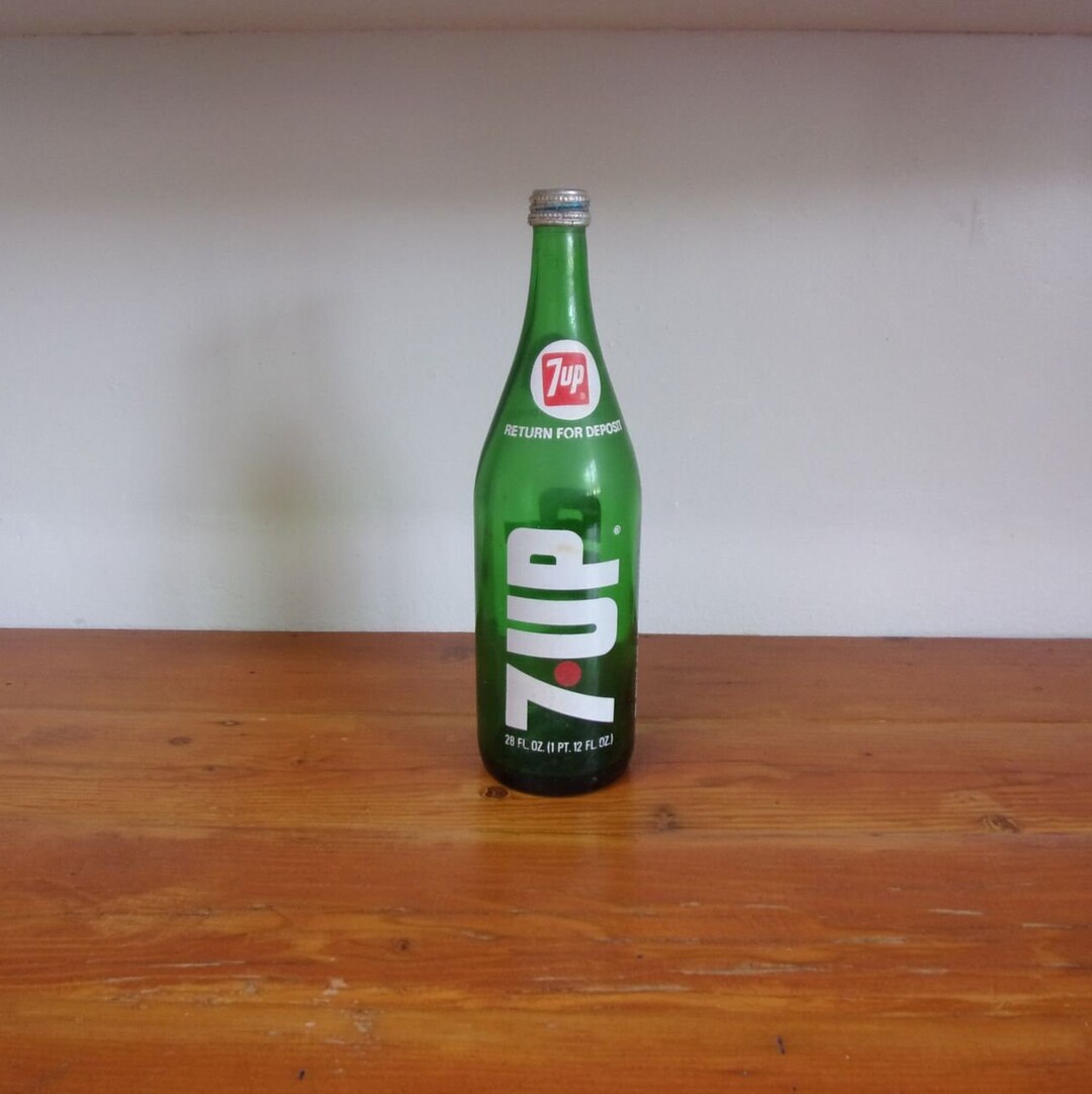 Vintage 7up Green Glass Bottle 28 Oz - Etsy