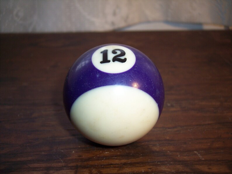 Vintage Bakelite Billiard Ball Pool Ball Lucky Number 12 Stripe Old ...