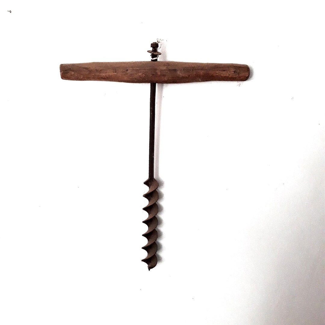 Antique T Handle Auger Large Primitive Drill Rustic Wall Decor - Etsy
