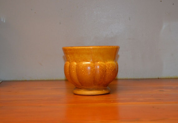 Vintage Haeger pottery planter flower pot orange sponge drip | Etsy