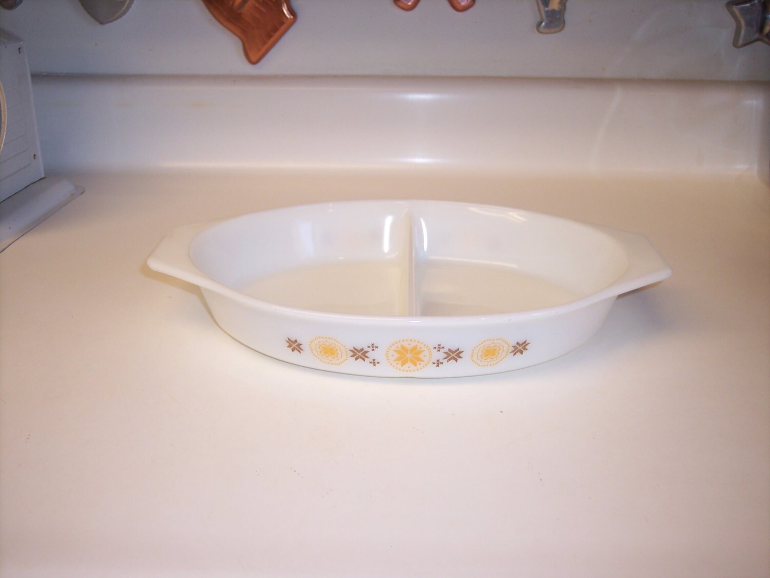 Vintage Pyrex Divided Dish Casserole in Town and Country - Etsy